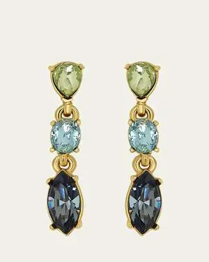 Oscar De La Renta Oscar De La Renta Crystal Drop Earrings Blue Multi