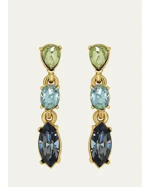 Oscar De La Renta Oscar De La Renta Crystal Drop Earrings Blue