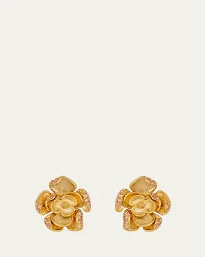 Oscar De La Renta Small Rose Stud Earrings Rose