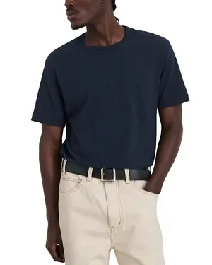ALEX MILL Standard Cotton Slub Tee - Navy