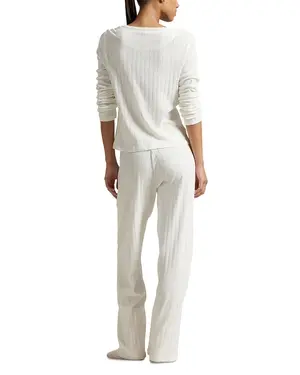 Polo Ralph Lauren Henley Wide Leg Pajama Set - Egret