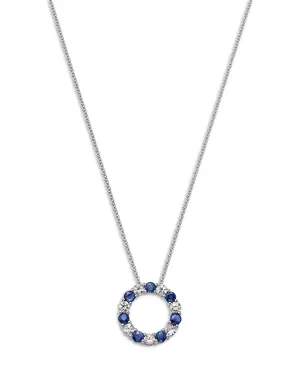 Bloomingdale'S Sapphire And White Sapphire Pendant Necklace - White/blue
