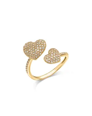 Bloomingdale'S Diamond And 14k Yellow Heart Ring - Gold