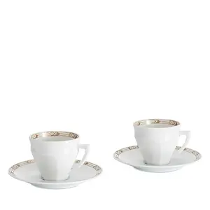 THE MARTHA, BY BACCARAT Talleyrand Coffee Cup And Saucer, Service For 2 - Gold