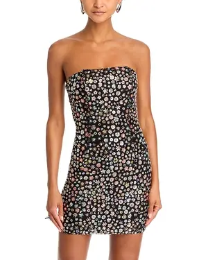Ramy Brook Khai Mini Dress - Black Flower
