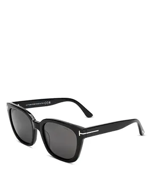 TOM FORD Square Sunglasses, 53mm - Black/smoke