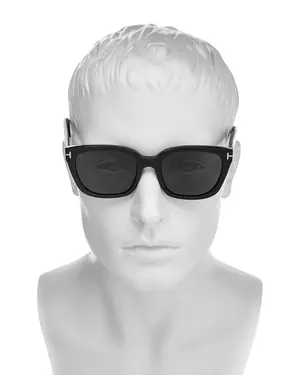 TOM FORD Square Sunglasses, 53mm - Black/smoke