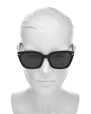 TOM FORD Square Sunglasses, 53mm - Black/smoke