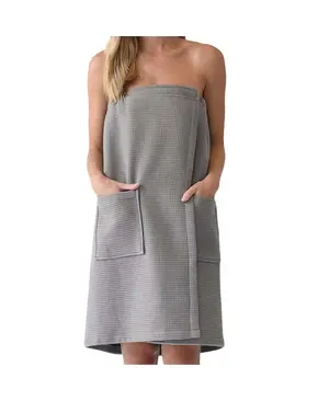 Cozy Earth Waffle Terry Bath Wrap - Charcoal