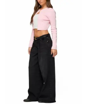 EDIKTED Jayne Split Front Knit Cardigan - Light-pink