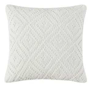 PERI HOME Crochet Diamond Decorative Pillow, 20 X 20 - Light Beige