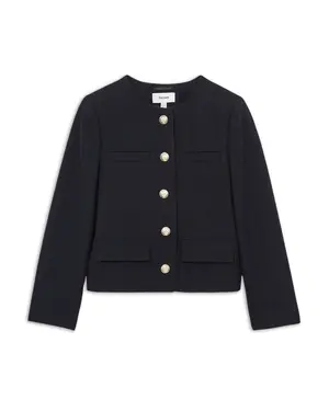 REISS Nola Cropped Wool Jacket