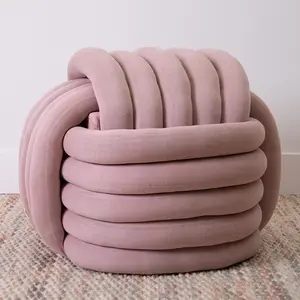 PINK LEMONADE Knotted Pouf, Large - Pale Pink
