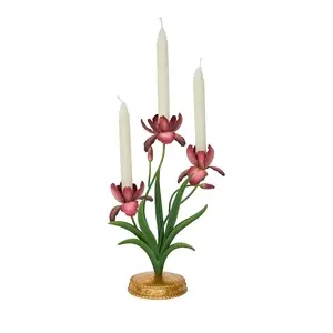 JULISKA Meadow Walk Iris 14 Centerpiece Candelabra - Pink Multi