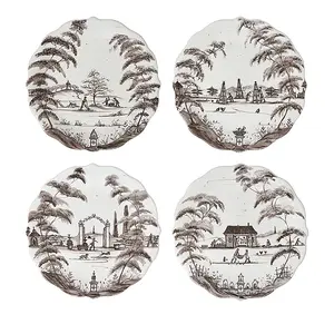 JULISKA Country Estate Party Plates, Assorted Set Of 4 Flint