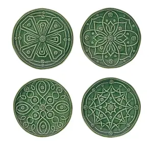 JULISKA Jardins Du Monde Assorted Side/cocktail Plates, Set Of 4 - Basil