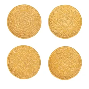 JULISKA Jardins Du Monde Assorted Side/cocktail Plates, Set Of 4 - Daffodil