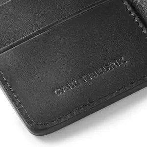CARL FRIEDRIK Swanfield Italian Vachetta Leather Bifold Wallet - Black