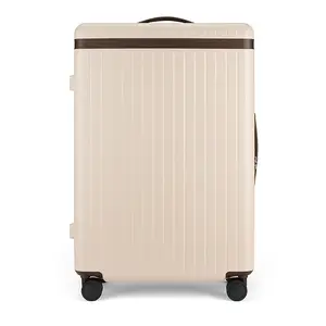 CARL FRIEDRIK The Large Check In Zip Spinner Suitcase - Sand/chocolate