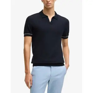 BOSS Short-sleeve Regular-fit Knitted Polo Shirt Xxl