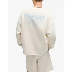 Hugo Brand-print Cotton-jersey Sweatshirt