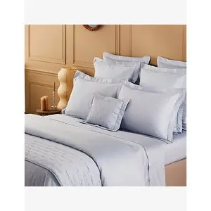 YVES DELORME Triomphe Oxford Cotton Pillowcase 50cm X 75cm - Celeste