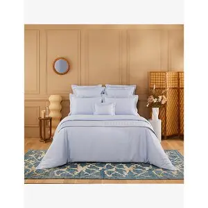 YVES DELORME Triomphe Oxford Cotton Pillowcase 50cm X 75cm - Celeste