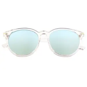 SIXTY ONE Palawan Polarized Round Frame Sunglasses - Clear/silver