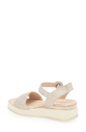 Cordani Arielle Ankle Strap Platform Wedge Sandal - Soft Gold