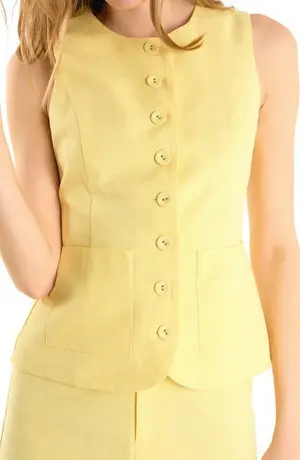 Endless Rose Sleeveless Linen-blend Top - Butter