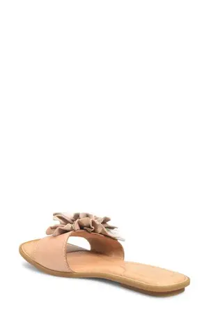 BØRN Hibiscus Slide Sandal - Light Gold Metallic Combo