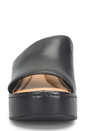BØRN Shilo Platform Wedge Sandal - Black Leather