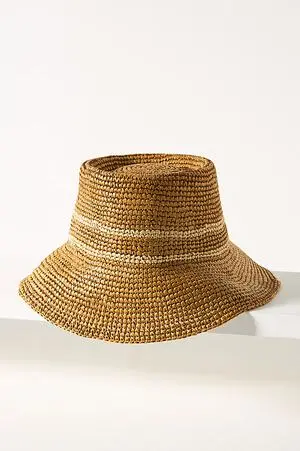 WYETH Wyeth Raffia Straw Bucket Hat Brown