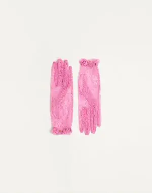Valentino Garavani Valentino Garavani VLogo Signature Lace Gloves Pink