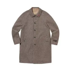 Supreme Reversible Houndstooth Overcoat - Tan