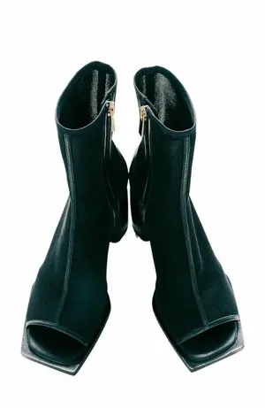 DANIELLA SHEVEL Onyx Mesh Heel Booties - Black