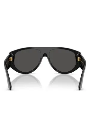 Dolce & Gabbana 56mm Pilot Sunglasses - Black / Dark Grey