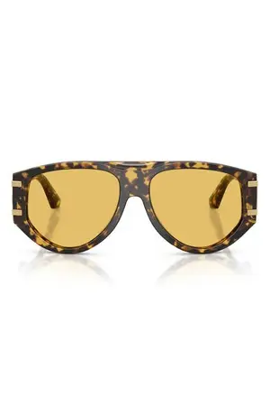 Dolce & Gabbana 56mm Pilot Sunglasses - Yellow Havana /yellow
