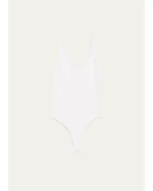 L'Agence L'Agence Nica Ribbed Knit Bodysuit White