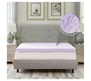 BODIPEDIC 3' Lavender Memory Foam Mattress Topp Er, Cal King