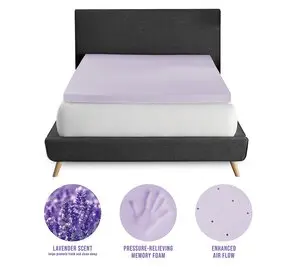 BODIPEDIC 3' Lavender Memory Foam Mattress Topp Er, Cal King