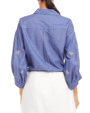 Karen Kane Embellished Tie-front Shirt