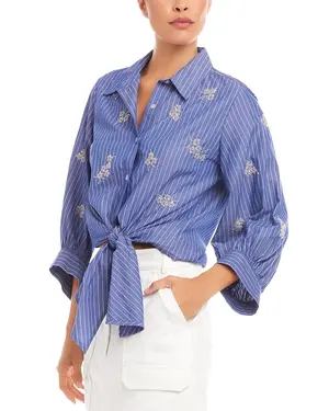 Karen Kane Embellished Tie-front Shirt