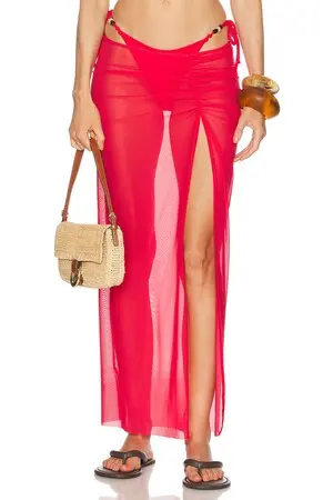 Bond Eye Claudia Maxi Skirt - Cherry Mesh
