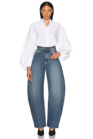 Alaïa Balloon Sleeve Poplin Shirt