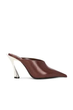 MUGLER Lizard-embossed Leather Mule
