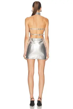 Retrofete Roxy Leather Mini Dress