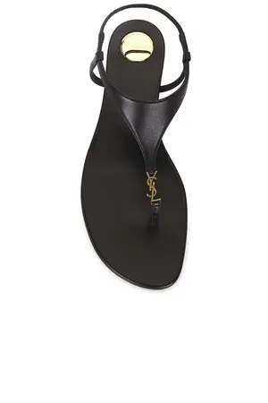 Saint Laurent Cassandra Flat Sandal - Nero