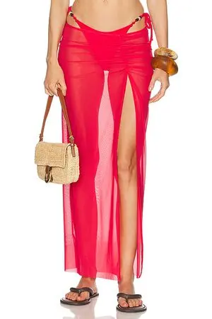 Bond Eye Claudia Maxi Skirt Cherry Mesh