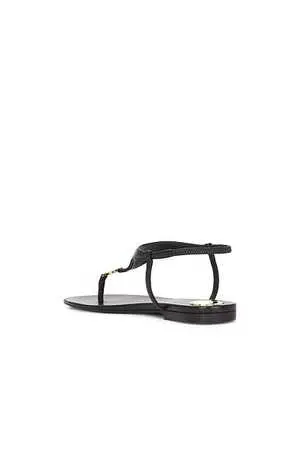 Saint Laurent Cassandra Flat Sandal - Nero